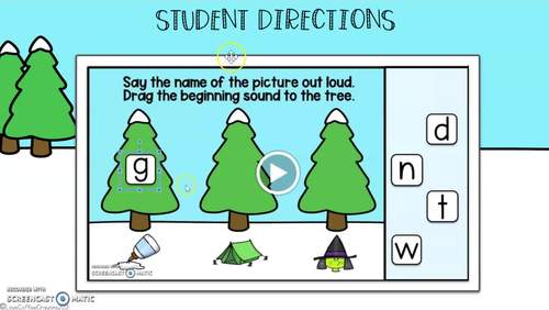 Beginning Sounds Google Slides Winter Activity by Centered in Primary