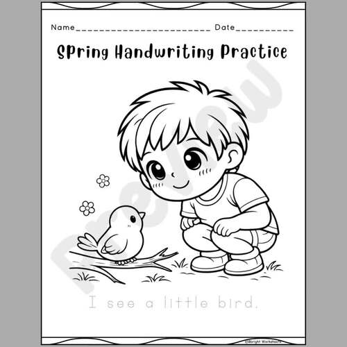 Spring Handwriting Practice | Trace & Copy Sentences | No-Prep ...