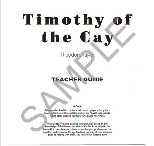 Timothy of the Cay Novel Units® Teacher Guide Novel Study | TPT