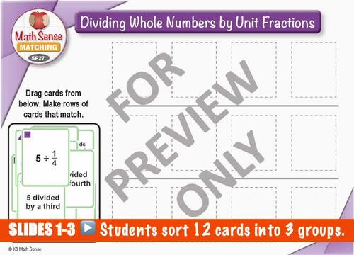 Dividing Wholes by Unit Fractions DIGITAL MATCHING: 15 PPT / Google ...