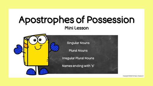 Digital Resource - Apostrophes of Possession Mini Lesson - Google Slides