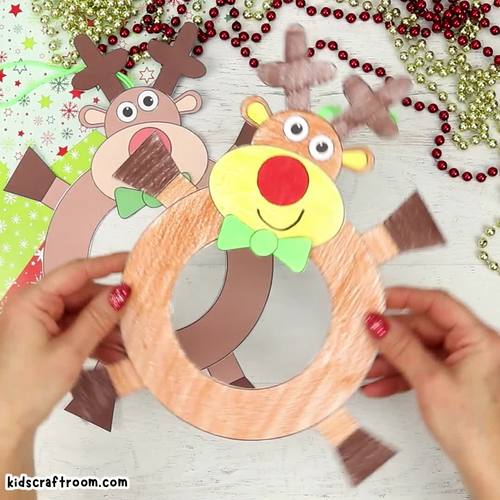 Reindeer Wreath Craft - Christmas Craft - Reindeer Craft - Christmas Wreath