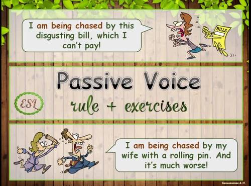 ESL Active and Passive Voice - PowerPoint rule + exercises - Bundle
