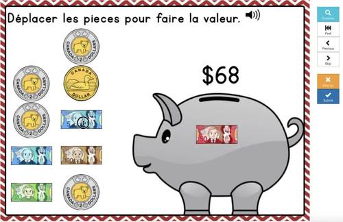 Canadian Money to $100 up to 100 dollars French Digital Boom Cards