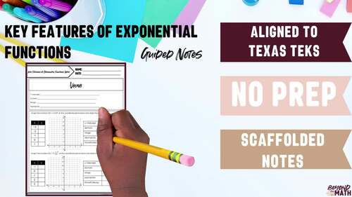 Key Features of Exponential Functions Guided Notes | Algebra 1 | TEKS A.9D