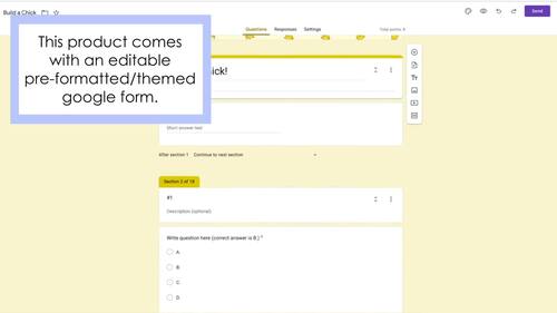 Chick Craft - Spring Activity - Editable Google Form for Content