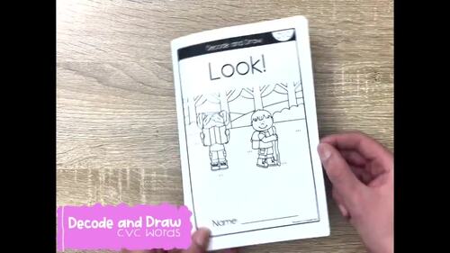 Decodable Readers CVC Words Set 1 | Directed Drawing Books | TPT