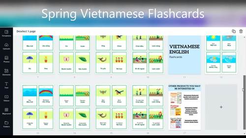 VIETNAMESE SPRING FLASH CARD | SPRING vietnamese Spring Season flashcards