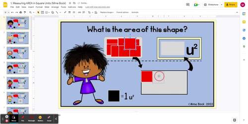 Measuring AREA in Square Units: Google Slides™ by GroovyGarden | TPT