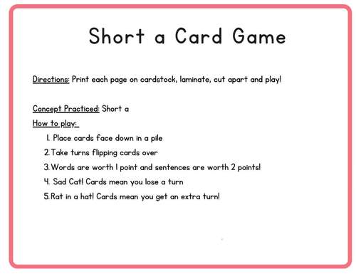 Short Vowel CVC Card Games | Science of Reading Aligned | TPT