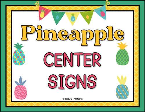 Pineapple Center Signs by Cindy's Treasures | TPT