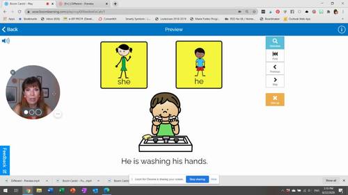 Boom Cards™ AAC Core Vocabulary Activities HE & SHE for Speech Therapy ...