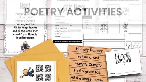 Humpty Dumpty Poetry Center - Nursery Rhyme Activities for 1st Grade