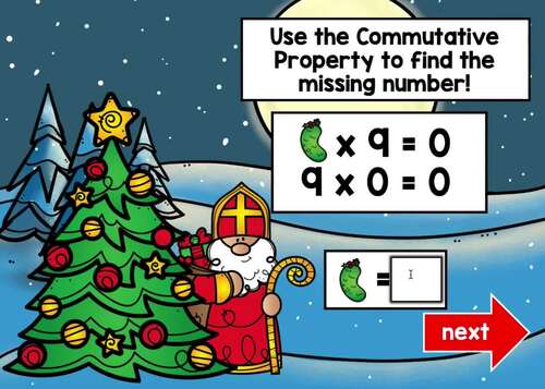 1/2 Christmas Properties of Multiplication Boom ™ Cards Digital Math ...