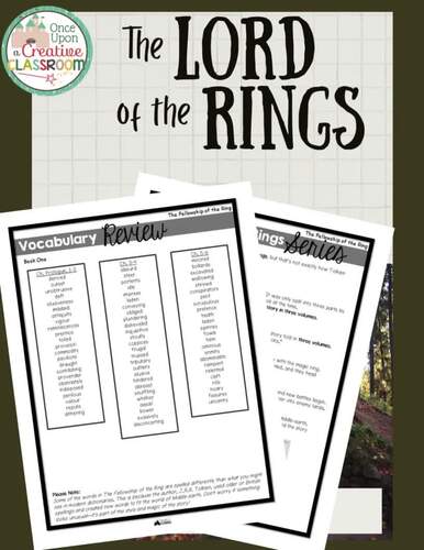The Lord of the Rings Part I: Fellowship of the Ring Literature Unit