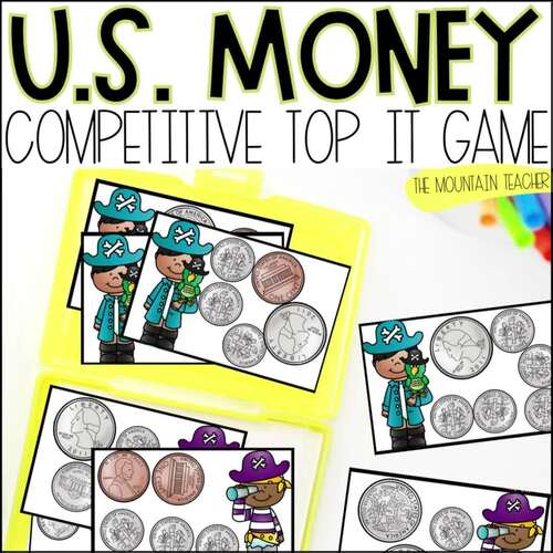 Counting Coins Game and Money Math Center for 1st, 2nd or 3rd Grade