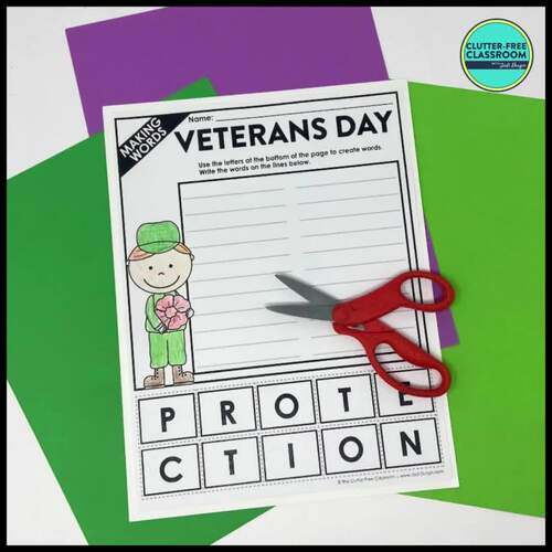 Veterans Day Packet Worksheet WordSearch Veterans Day Crossword ...