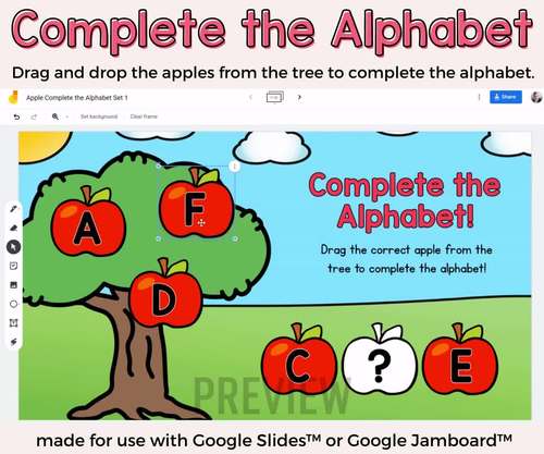 Complete the Alphabet Literacy Activity with Google Jamboard™ and ...