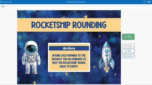 Rocketship Rounding Boom Cards // Space-Themed Boom Cards for Rounding ...