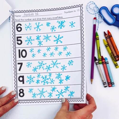 Winter Math Worksheets for Numbers, Addition and Subtraction by Lindsay ...
