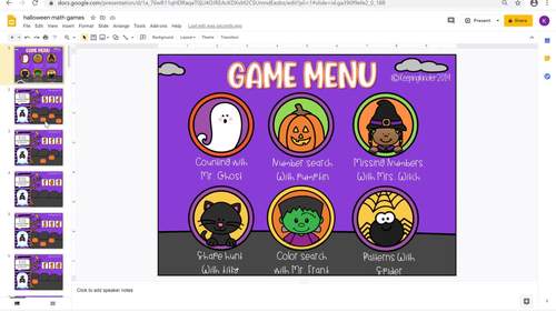 Halloween math games -google slides by KeepingKinder | TPT