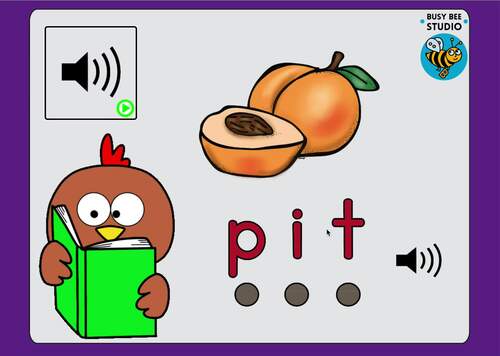 CVC Words Short I Boom Cards with Audio by Busy Bee Studio | TPT