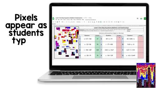 7th Grade Math Full-Year Digital Pixel Art BUNDLE | Google Sheets | Sub ...