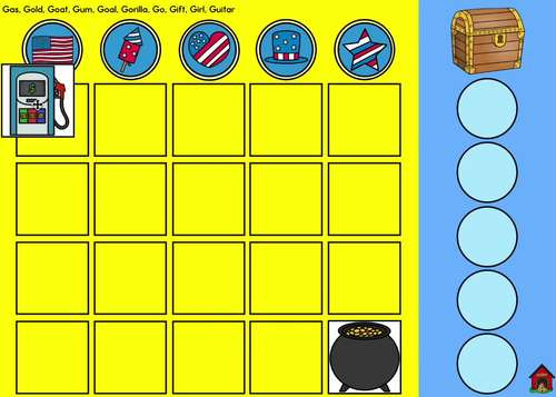 Digital Fourth of July Articulation Cariboo Game by Jennie's Speech Room