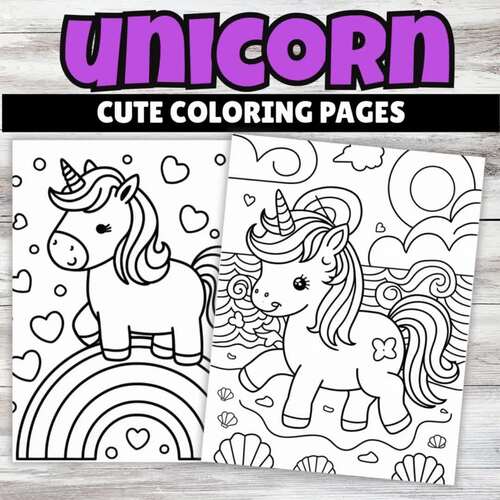 Printable Cute Unicorn Coloring Pages - Girls Unicorn Coloring Activity ...