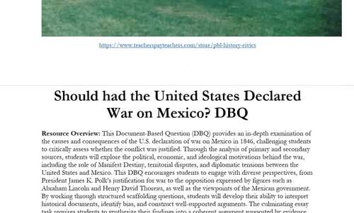 Should had the United States Declared War on Mexico DBQ by PBL History ...