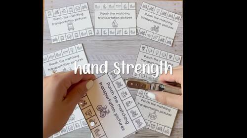 Hole Punch Cards: Fine Motor Activity [transportation theme] by OTResources