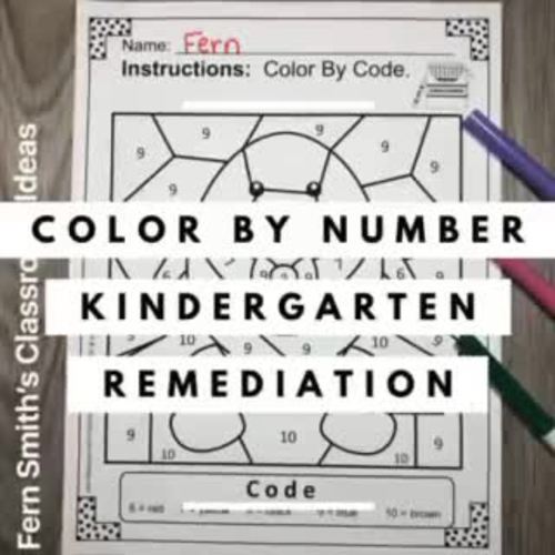 Numbers 6 to 10 Color By Number For Math Remediation | TPT