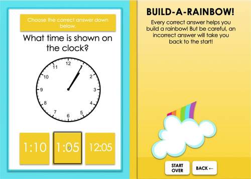 Telling Time to the Nearest 5 Minutes Boom Cards Digital Math Game