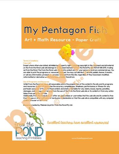 Pentagon Fish Shape Craft by From the Pond | TPT