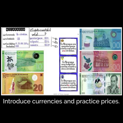 Numbers in Spanish Los Números Shopping Activity by All Things Languages