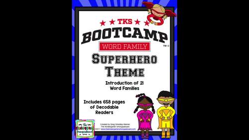 Word Family Bootcamp (Superhero Theme) by Kindergarten Smorgasboard