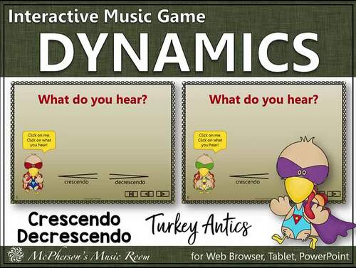 Thanksgiving Music Dynamics Crescendo Decrescendo Interactive Game ...
