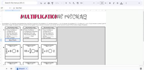 Multiplication as Scaling Digital Mystery Puzzle Pixel Art | 5.NF.5