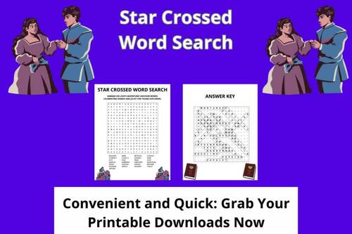 Romeo and Juliet Word Search- For 6th-9th grade students. | TPT