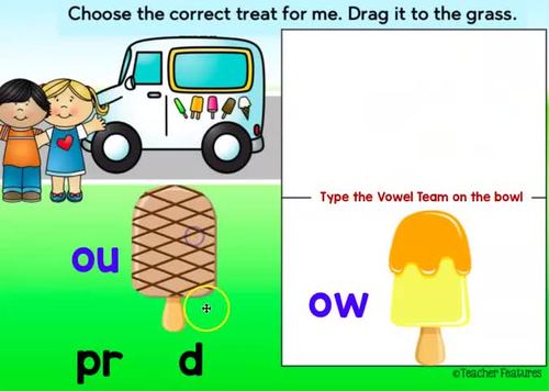 SUMMER Boom Cards VOWEL TEAMS & Diphthongs OU / OW (Digital Spelling)