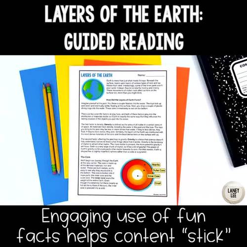 Layers of the Earth - Reading Comprehension Worksheets by Laney Lee