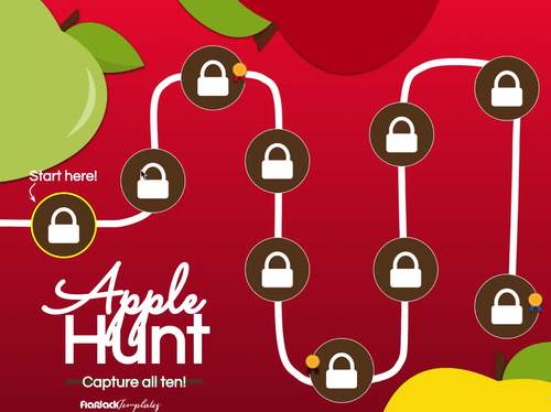 Google Slides PPT Game Template | Editable Self-Checking | APPLE HUNT