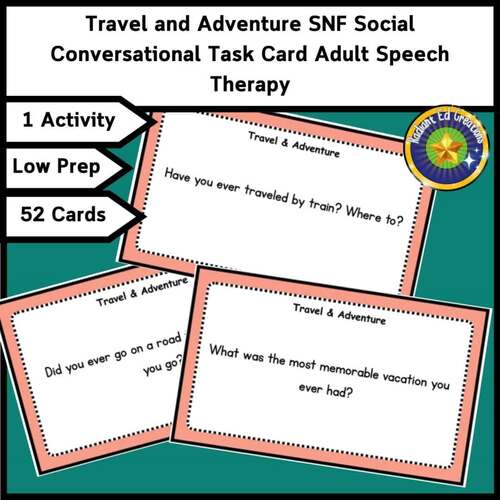 Travel and Adventure SNF Social Conversational Task Card Adult Speech ...
