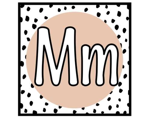 Editable Boho Neutral Spotty Alphabet Flash Cards, Printable Word Wall ...