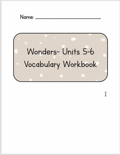 Vocabulary Centers Workbook- Grade 4 McGraw-Hill 2020/2023 Units 5-6 ...