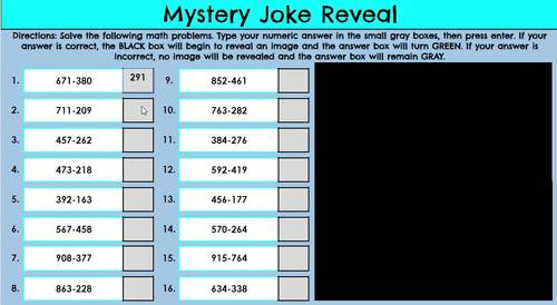 3 Digit Subtraction WITH Regrouping Math Mystery Picture Reveal | Vol 1 ...