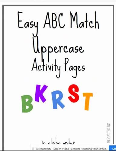 Easy Alphabet Matching Life Skills File Folders for Special Education
