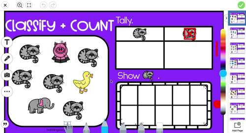 Classify and Tally Objects Digital Activity Google Classrooms™ and Seesaw™