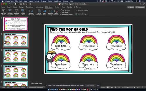 Kindergarten Sight Word Practice Games PowerPoint by Phonics to Fluency