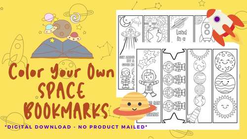Space Bookmarks to Color by Spirit Owl Teaches | TPT